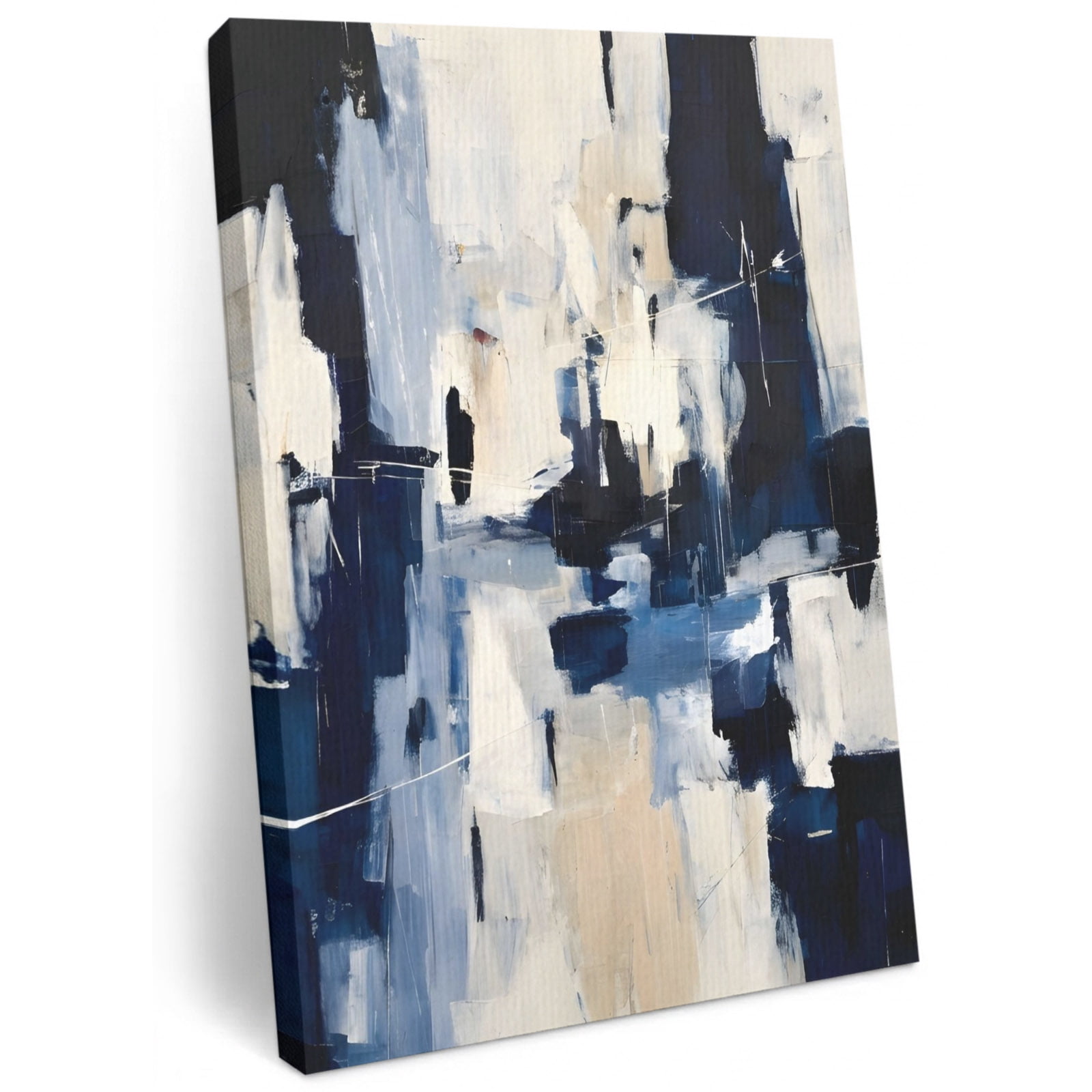 Abstract Canvas Wall Art, print in USA Navy Color Block Modern Canvas ...