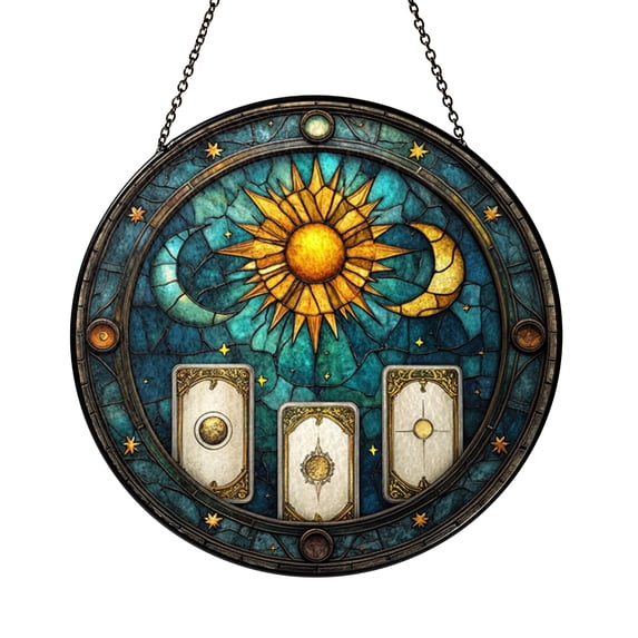 Abstract Card Style Stained Glass Suncatcher – Decorative Window ...