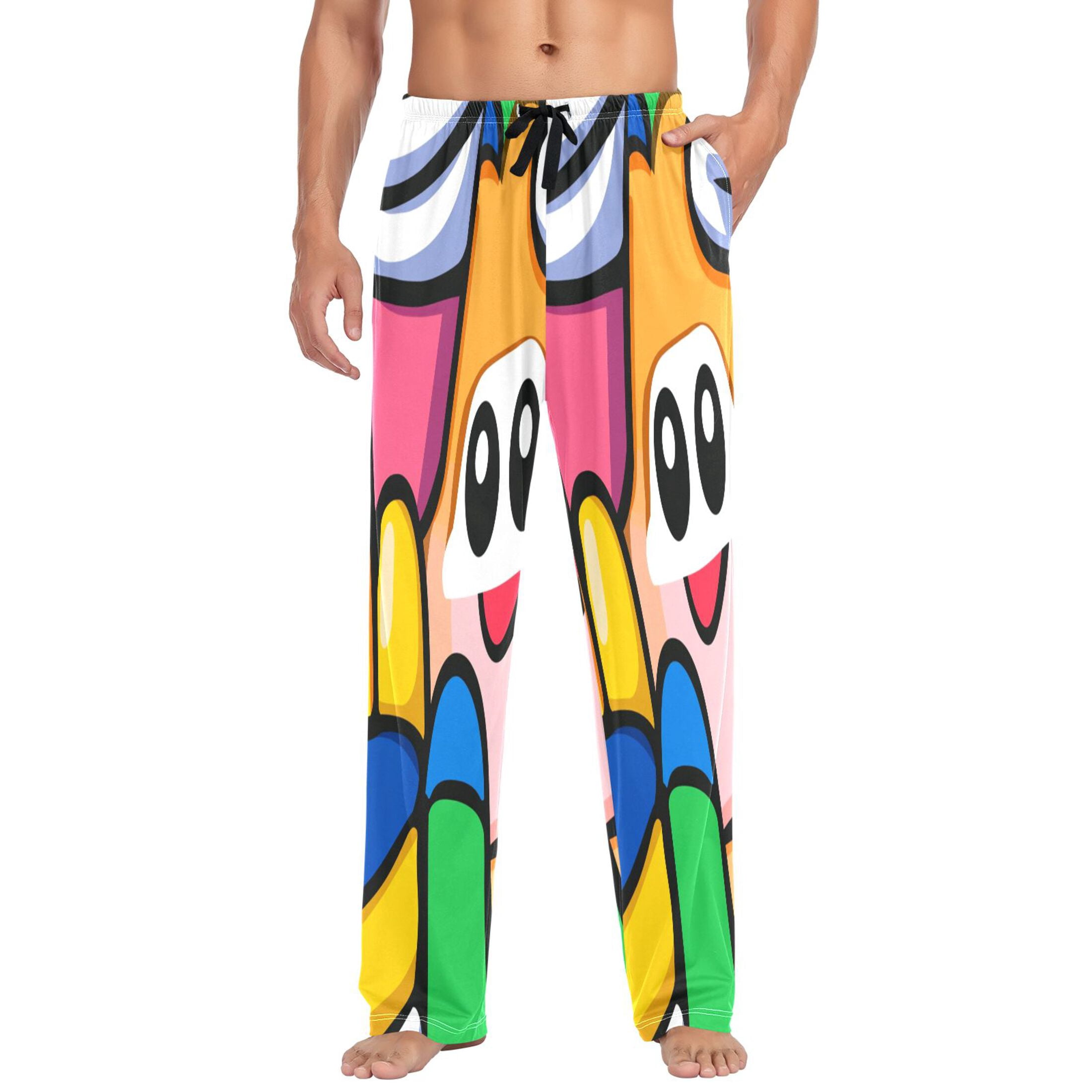 Abstract Cartoon Characters Mens Cotton Pajama Pants Long Staple ...