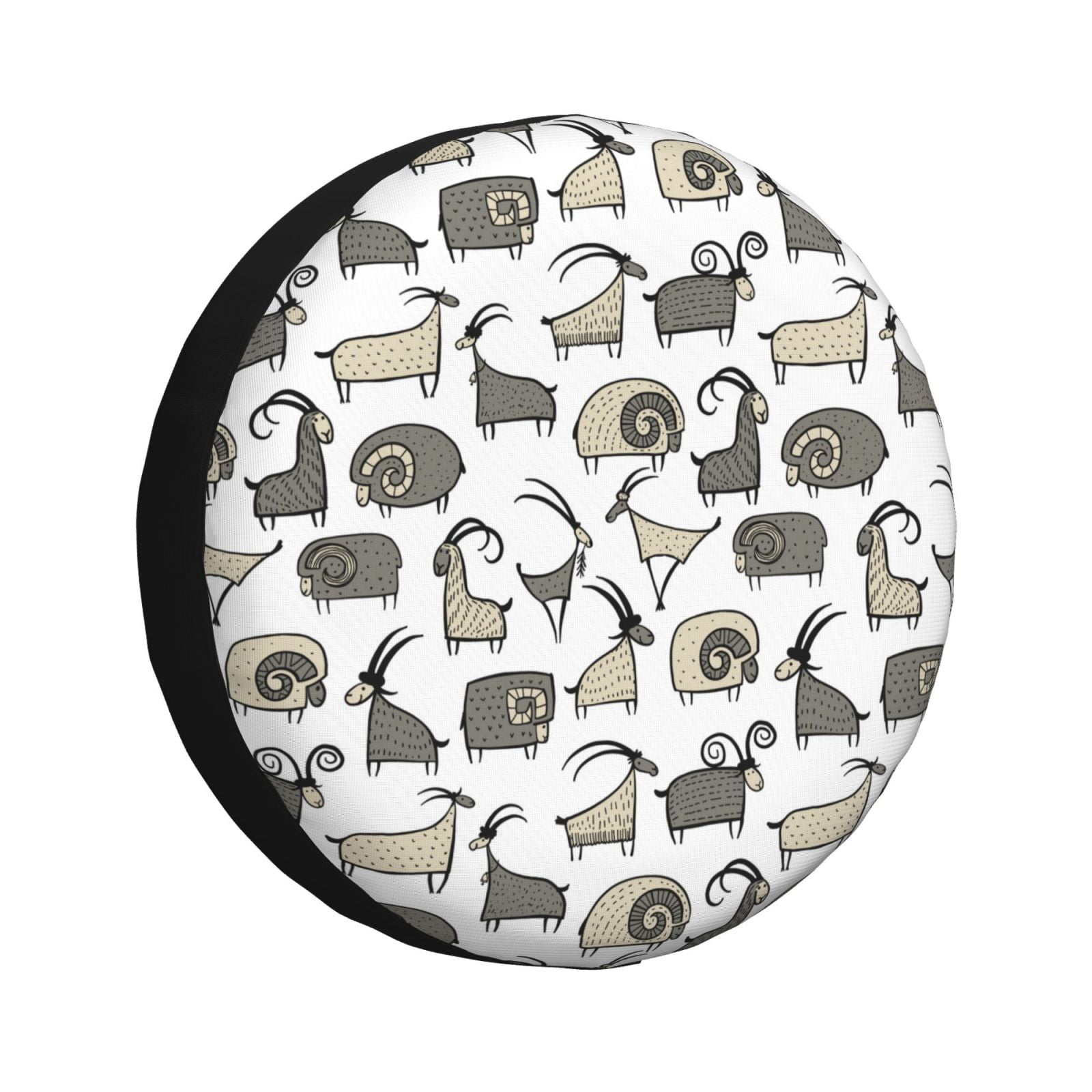 Abstract Cartoon Cute Goat Spare Tire Cover for Trailer Camper RV Truck ...