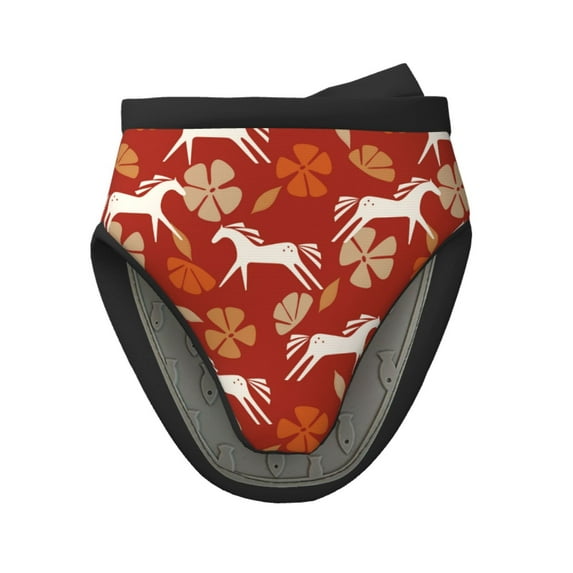 Abstract Cartoon Horse Flower_A Oven Mitts Heat Resistant, Soft Lining ...