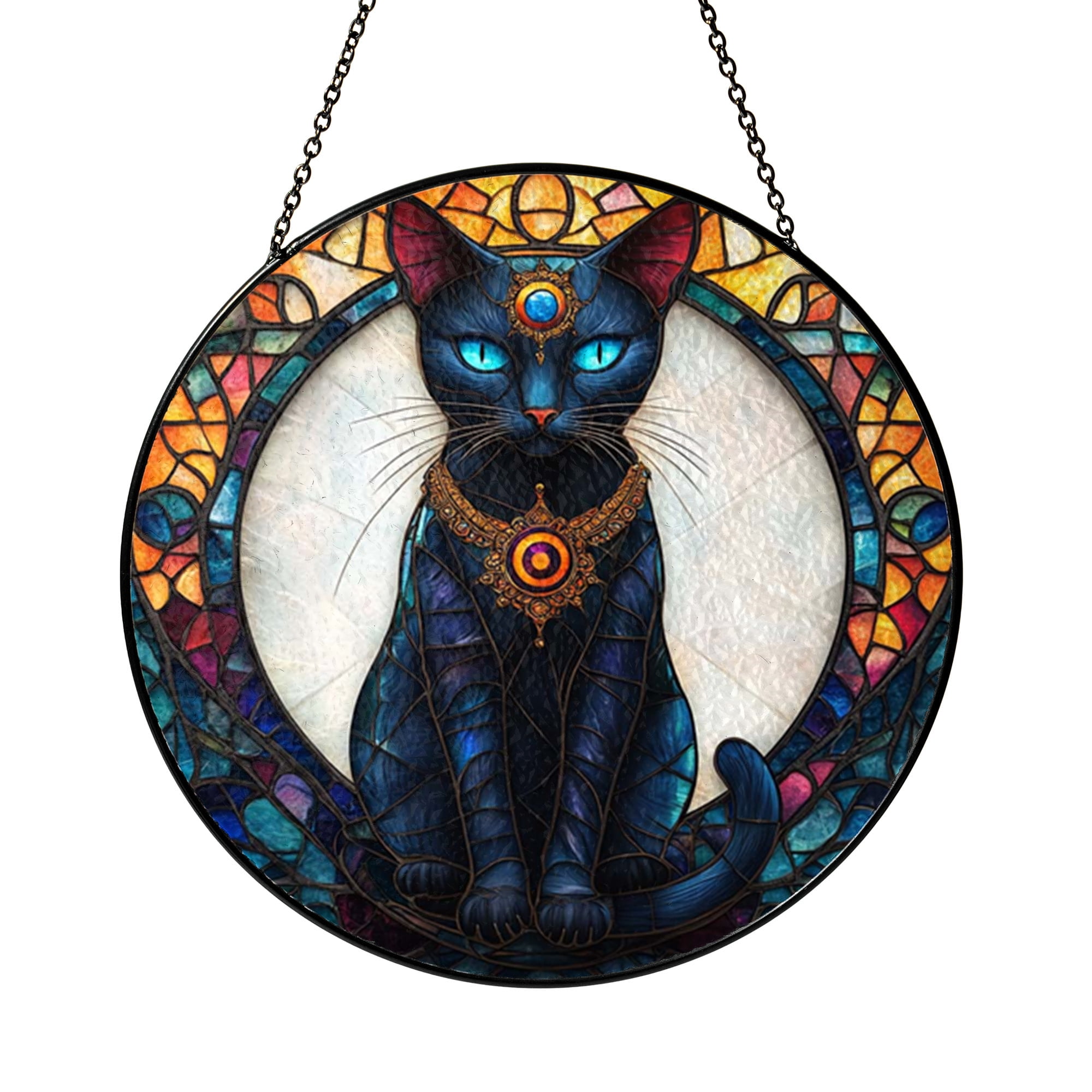 Abstract Cat Pattern Stained Glass Suncatcher – Decorative Window2301 ...