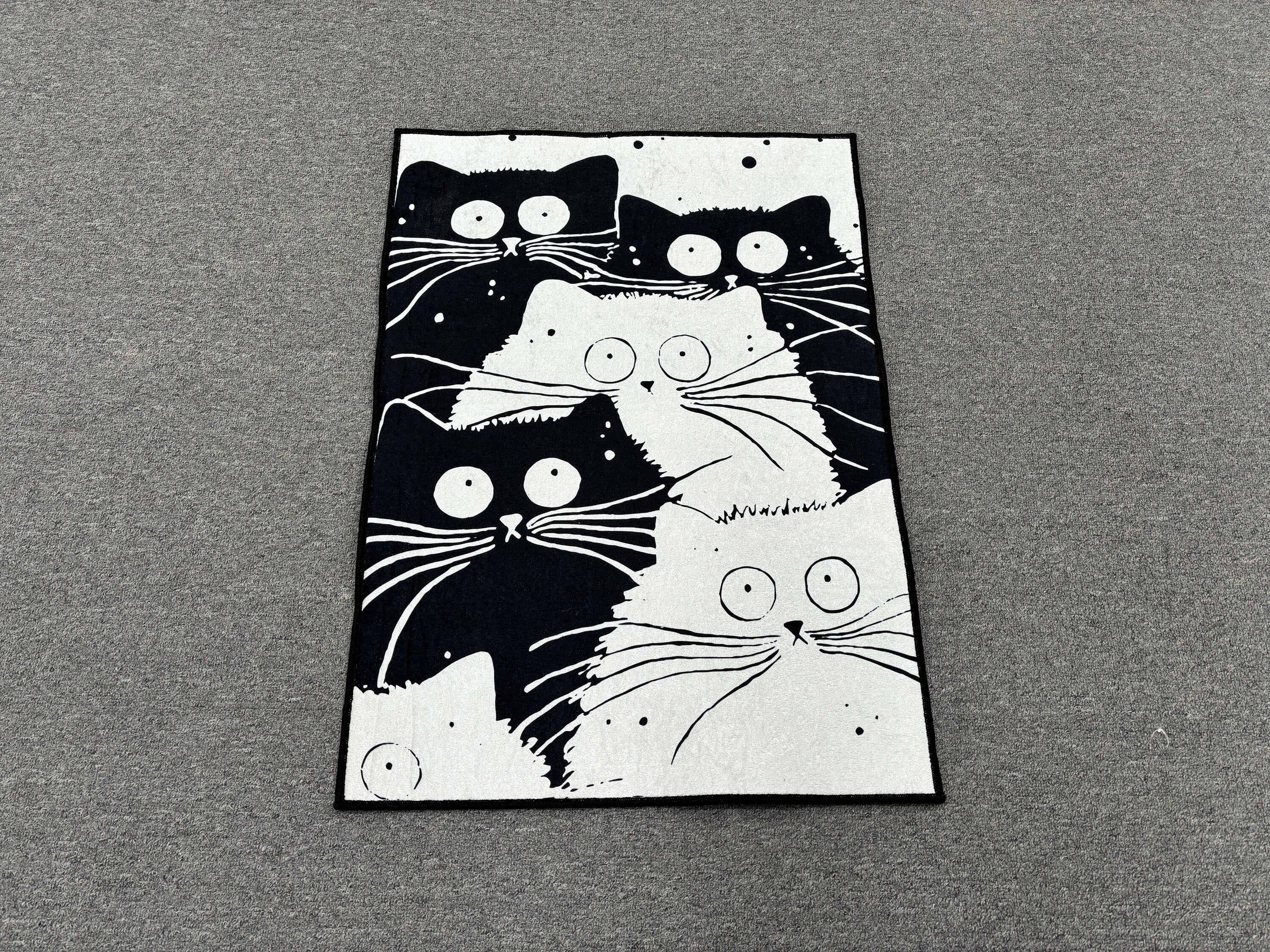 Abstract Cat Rug, Kitchen Rug, Front Door Rug, Abstract Cat Rug ...