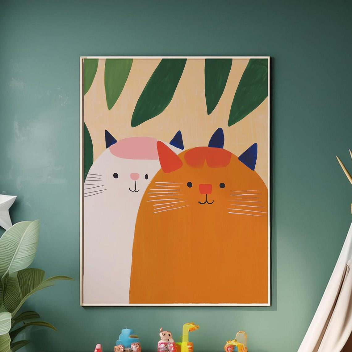 Abstract Cats Oil Acrylic Pet Cat Cat Lover Nursery Child Animals Zoo ...