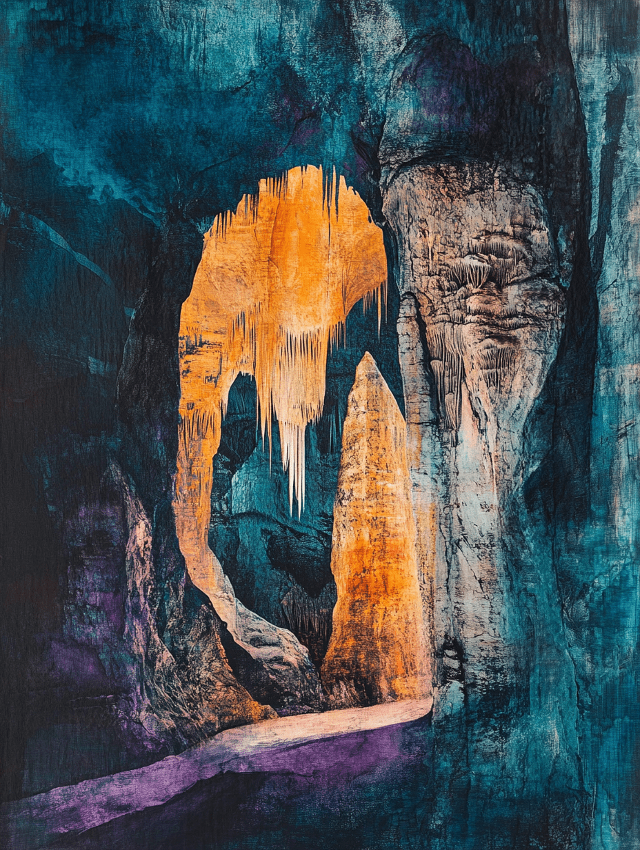 Abstract Cave Formation Canvas Art Print Suitable for Living Room ...