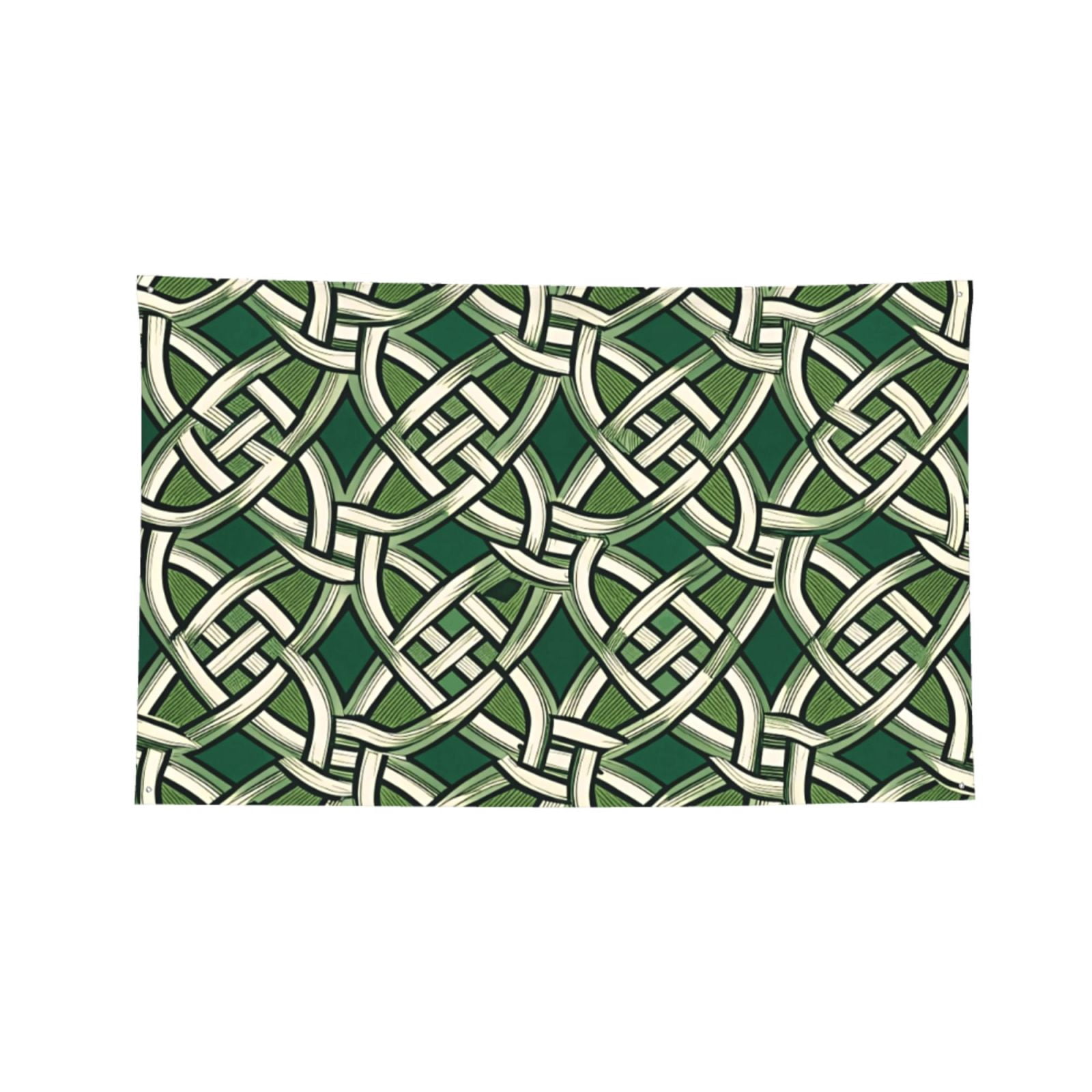 Abstract Celtic Knots Green Four Hole Decorated Banner Flag for Garden ...