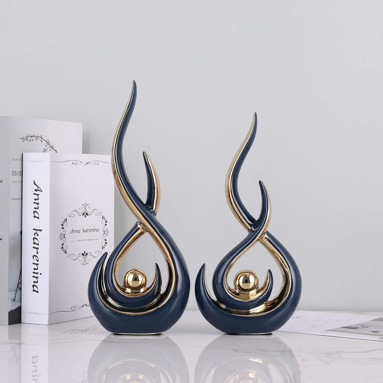 Abstract Ceramic Modern Sculpture, Knick Knacks Statues for Living Room ...