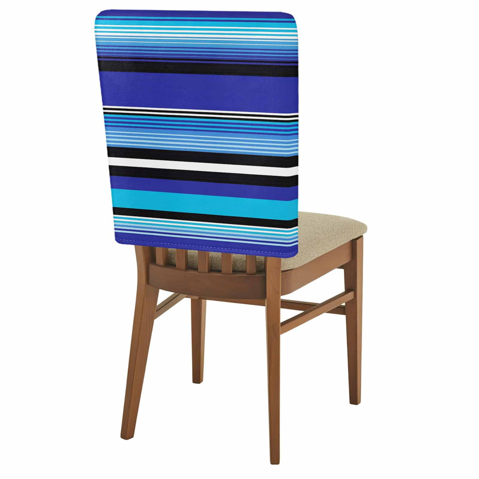 Abstract Chair Back Covers Set of 1 Colorful Mexican Stripe Navy Blue ...