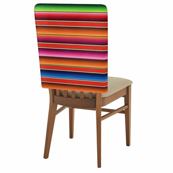 Abstract Chair Back Covers Set of 2 Colorful Mexican Stripe Red Orange ...