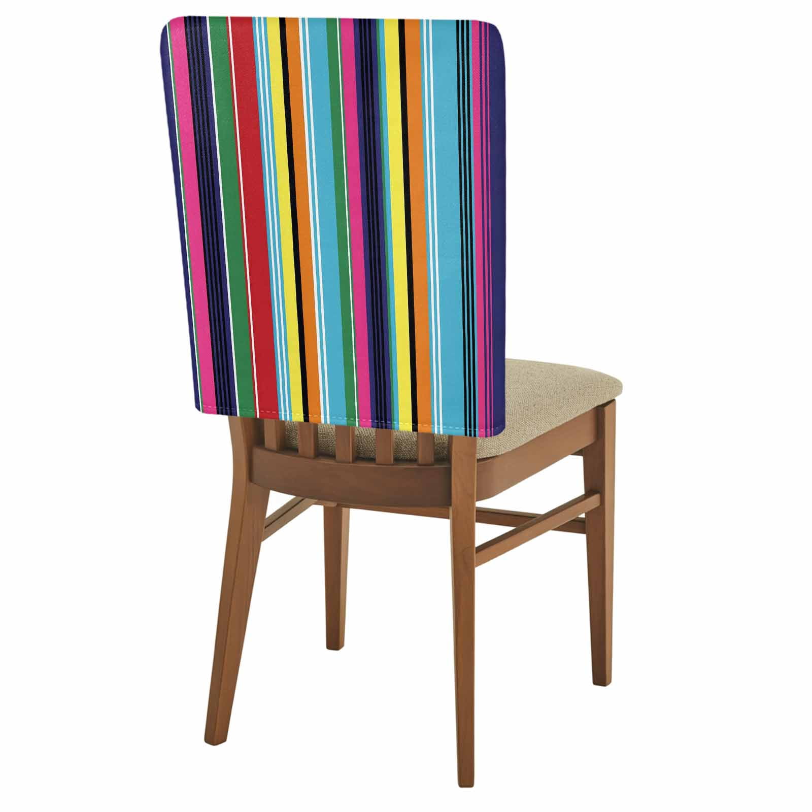 Abstract Chair Back Covers Set of 8 Colorful Mexican Stripe Purple Blue ...