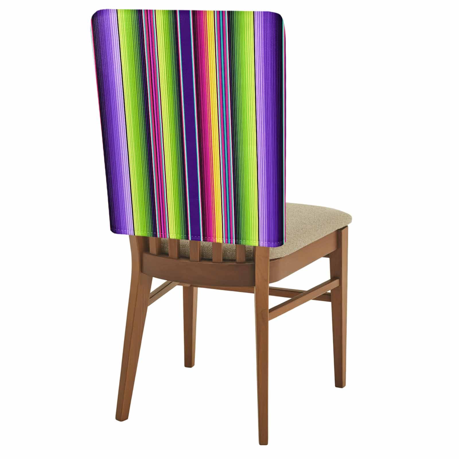 Abstract Chair Back Covers Set of 8 Colorful Mexican Stripes Purple ...