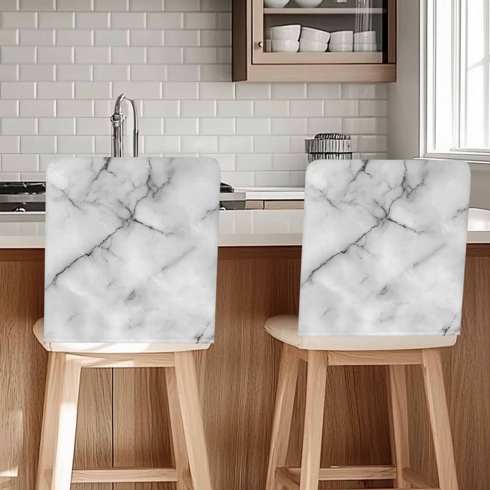 Abstract Chair Covers Set of 8 Grey Marble Texture Black Crack Lines ...