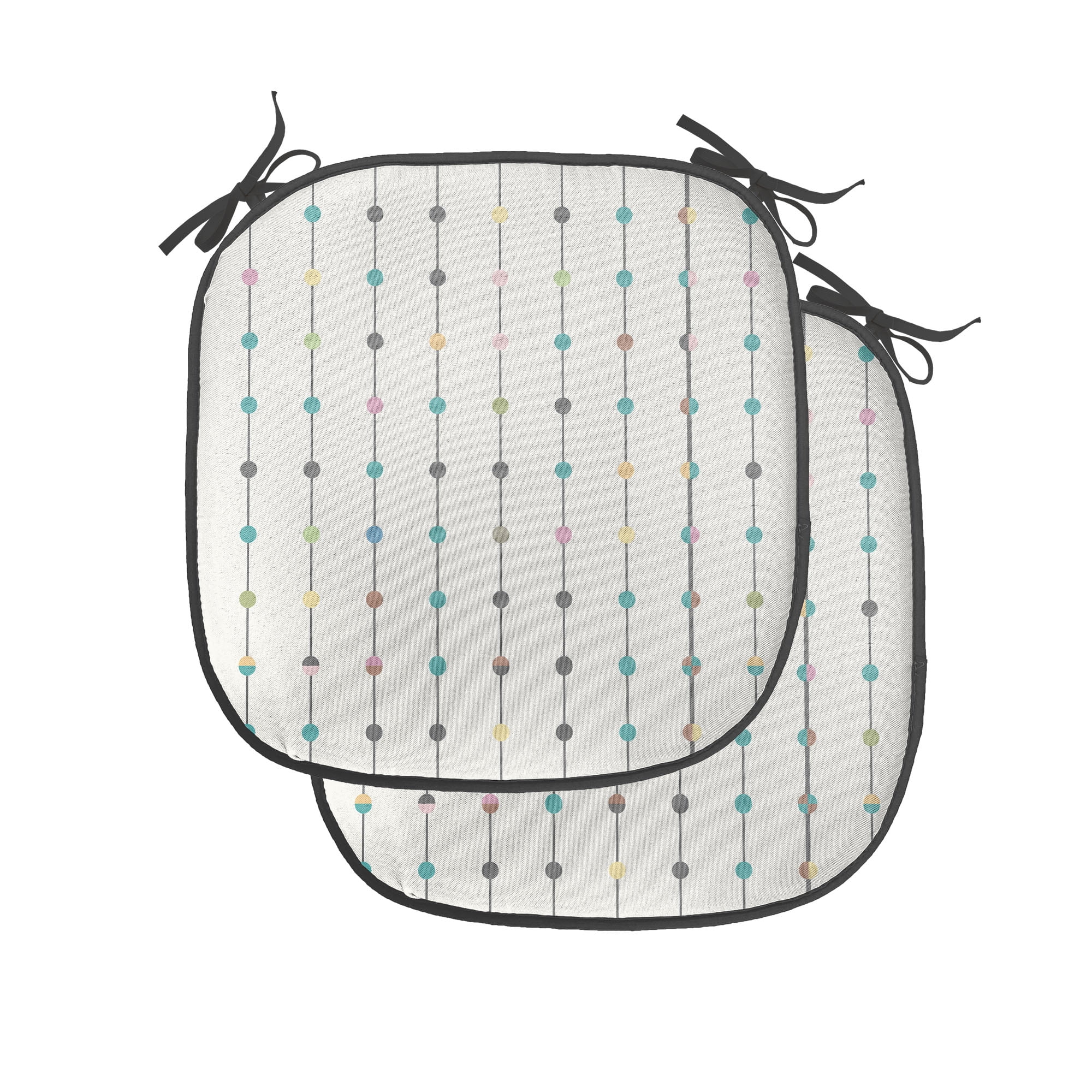 Abstract Chair Seating Cushion Set of 4, Nostalgic Repeating Pattern ...