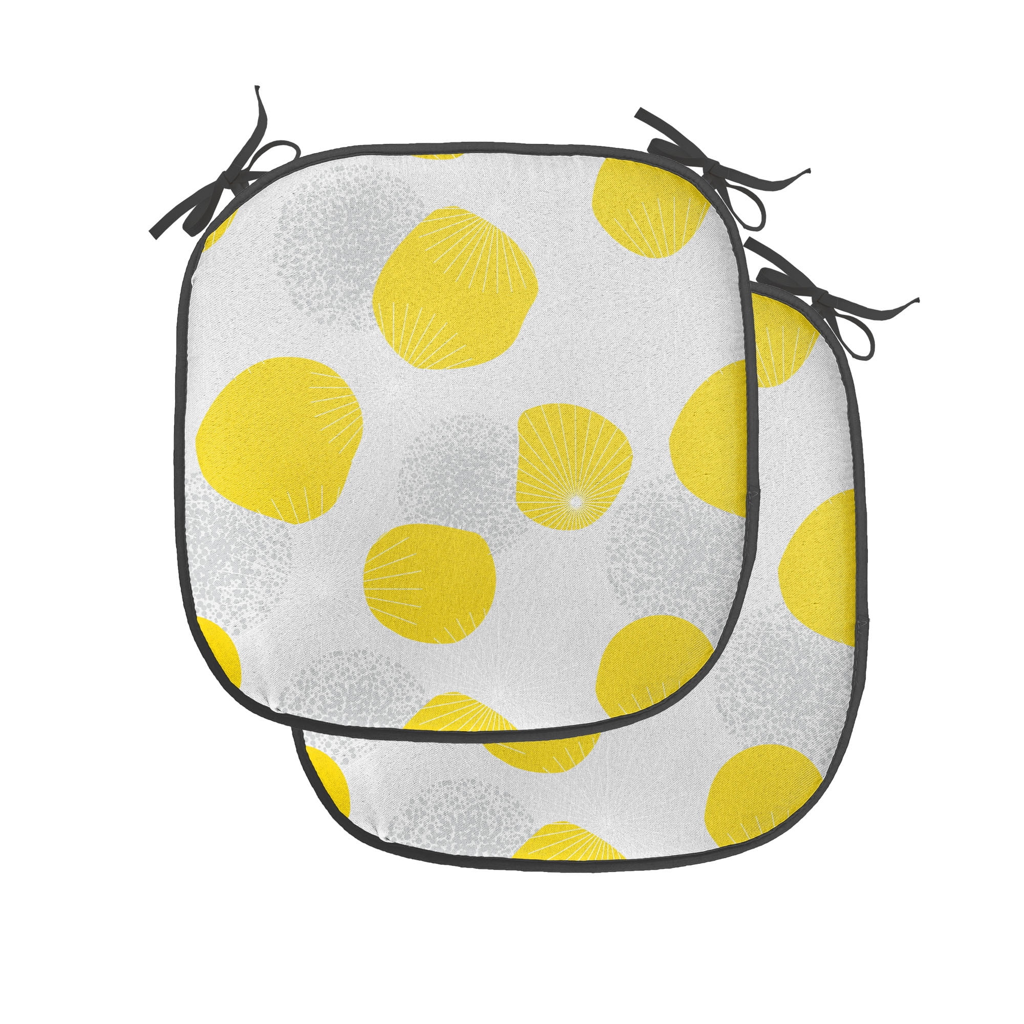 Abstract Chair Seating Cushion Set of 4, Quirky Shapes and Dotted ...