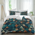 Abstract Check Texture 4 piece Duvet Cover Set, Comfort Bedding Set ...