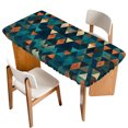 Abstract Check Texture Fitted Rectangle Tablecloth 24" x 50" Orange ...