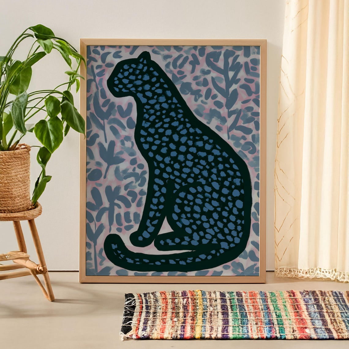 Abstract Cheetah Art Modern Big Cat Neutral Animal Decor, Unframed ...