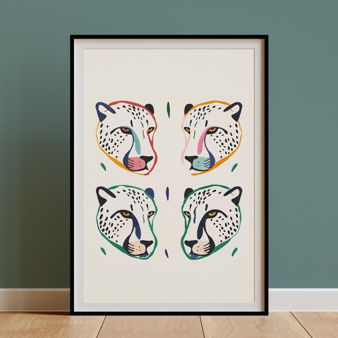 Abstract Cheetah Wall Art, Matisse Bold Line Drawing, Unique Retro ...