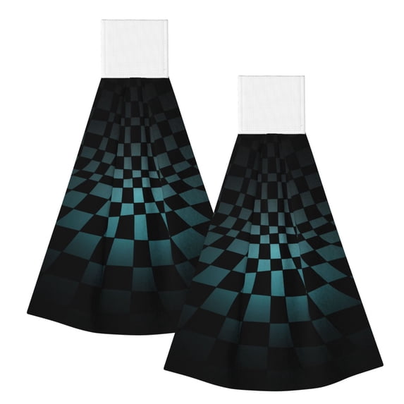 Abstract Chess Room Hanging Coral Fleece Hand Towel 2PCS , Super ...