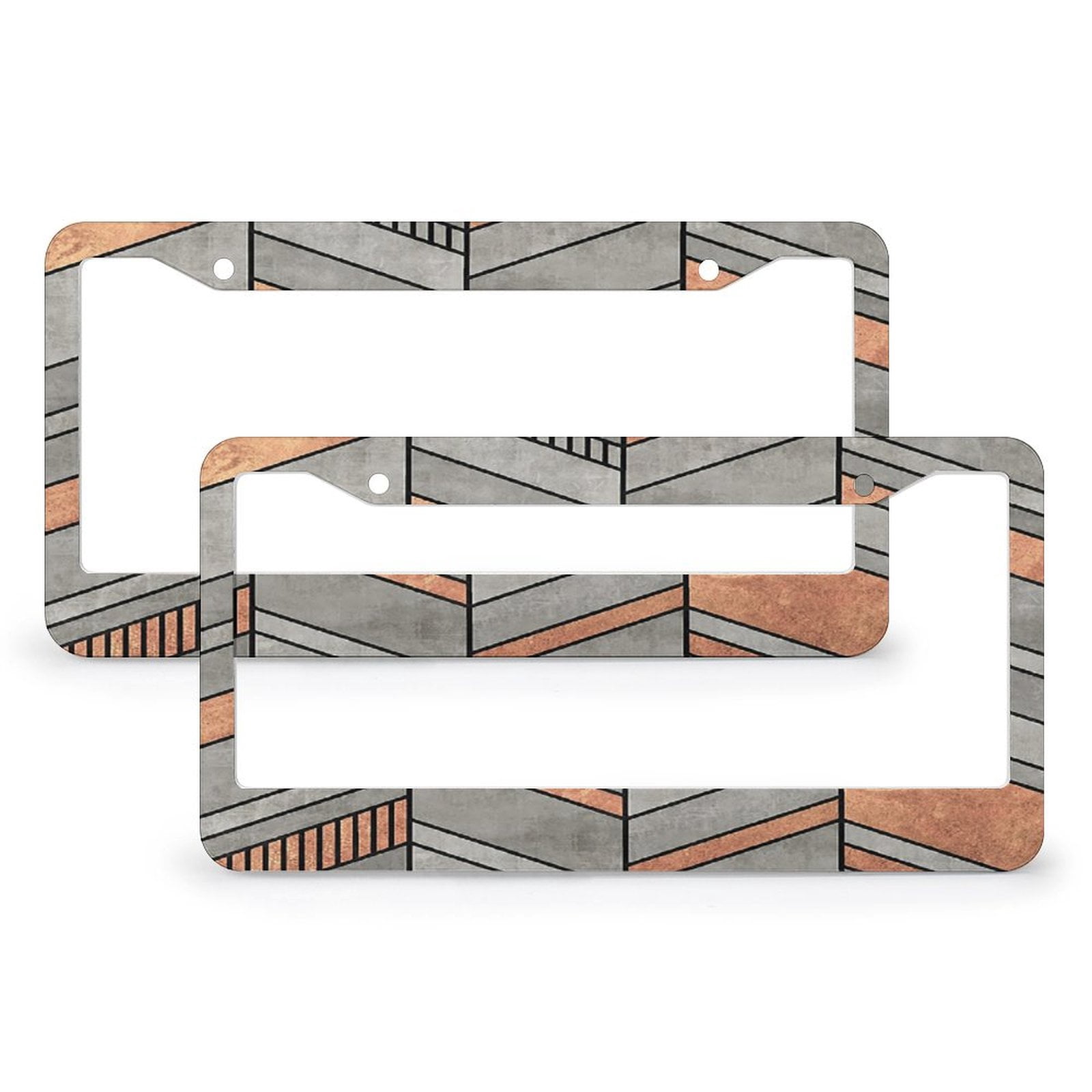 Abstract Chevron Pattern - Concrete And Copper License Plate Frame 2 ...