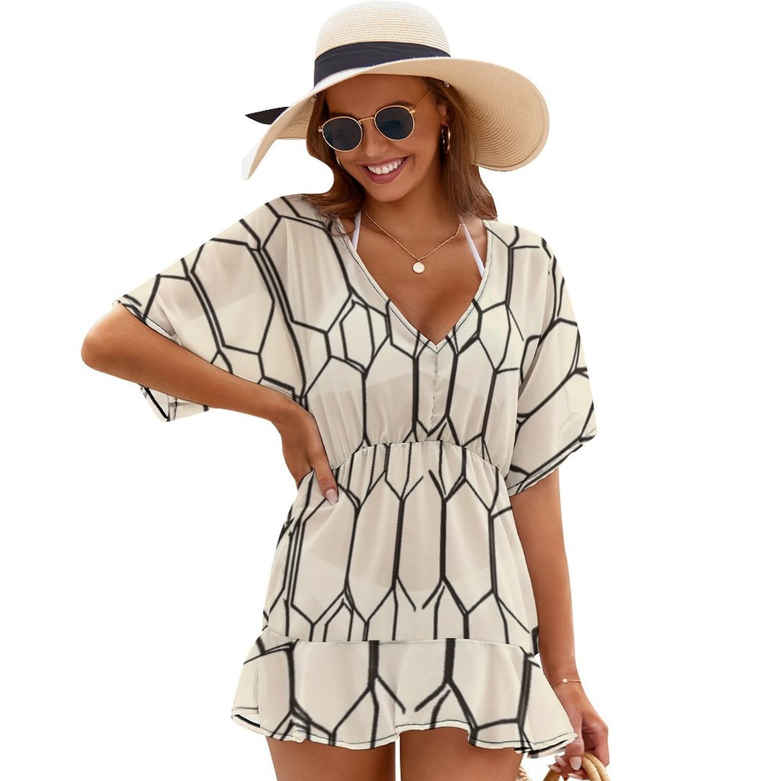 Abstract Chicken Wire Pattern Design Women's Luxury Party Dress Evening ...