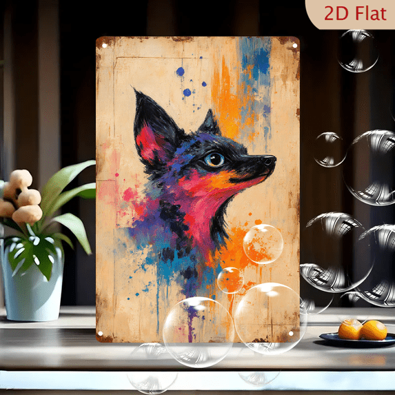 Abstract Chihuahua Wall Art 8x12 Inches Metal Print, Vibrant Colorful ...