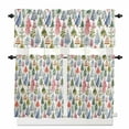 Abstract Christmas Tree Kitchen Curtains Valances and Tiers Set of 3 ...