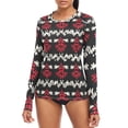 Abstract Christmas Tree Patterns Women's Rash Guard Shirts UPF 50+ Sun ...