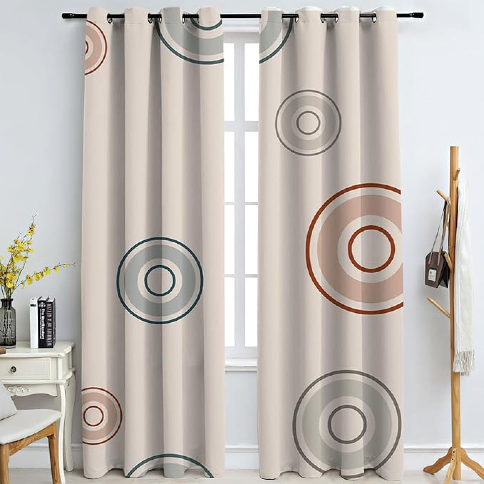 Abstract Circle 3D Printed Drapes, Cute Abstract Circle Spots Trendy ...
