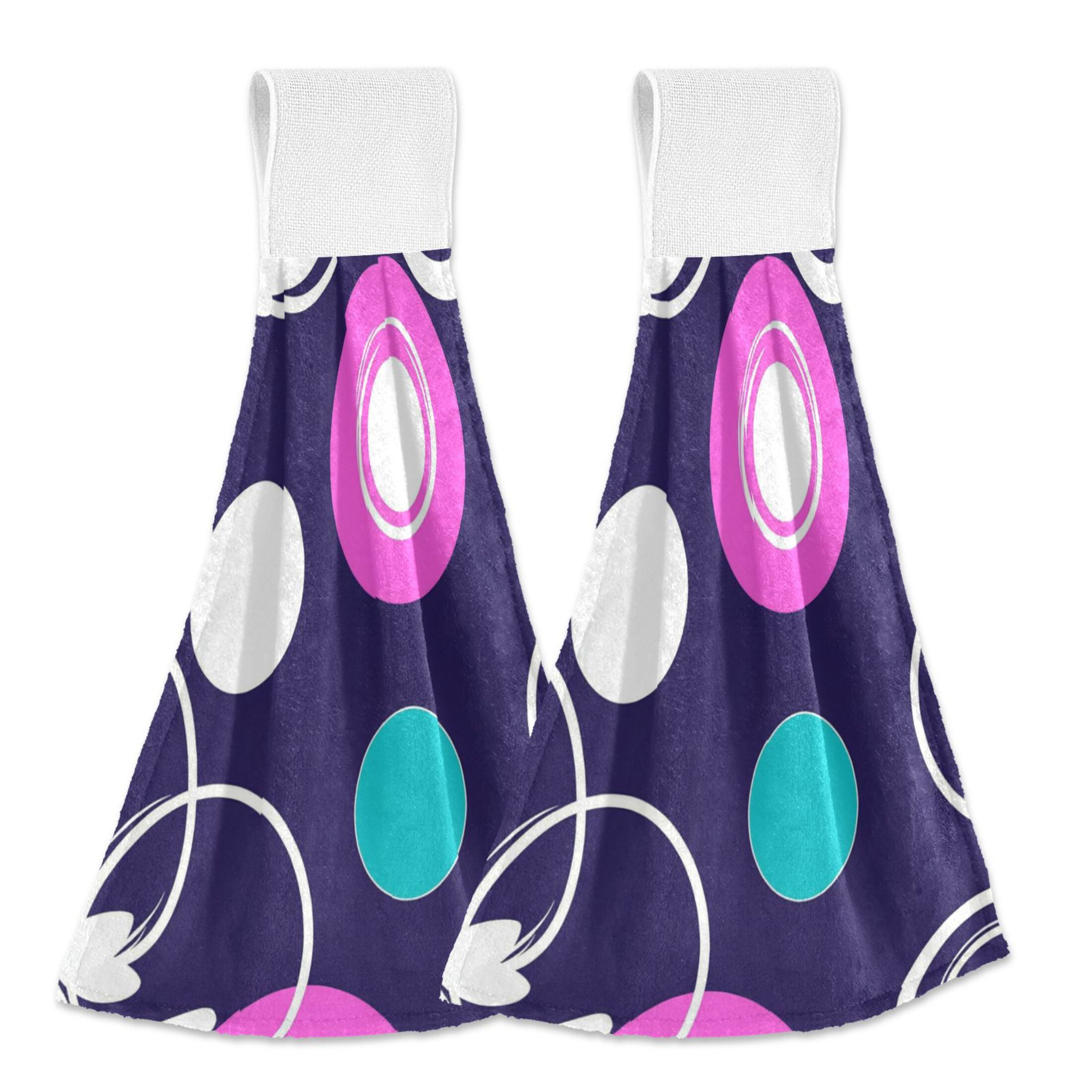 Abstract Circle Design Hand Towels 2 Pack Quick Drying Home Storage ...