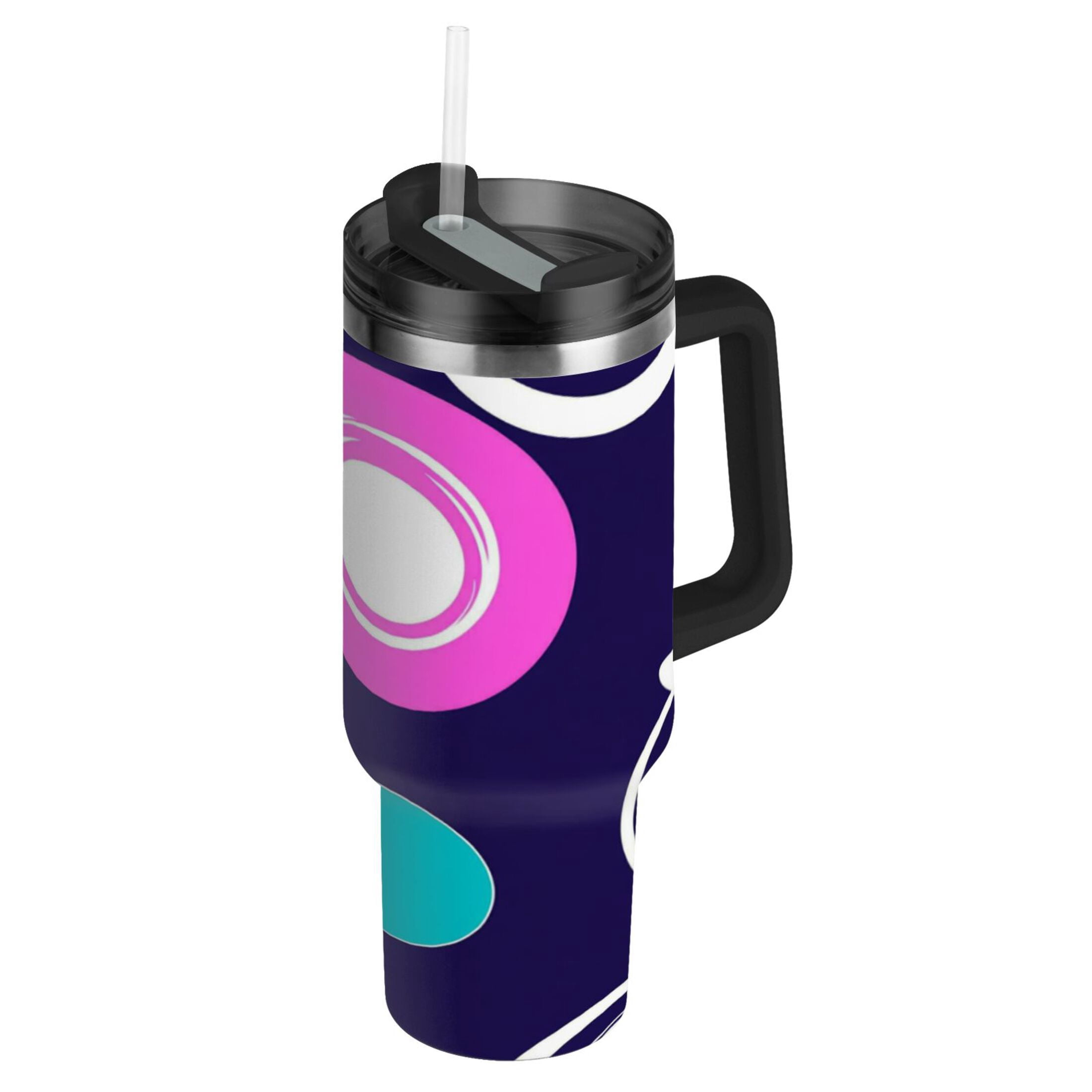 Abstract Circle Design Handheld Water Bottles 30oz Insulated Tumblers ...