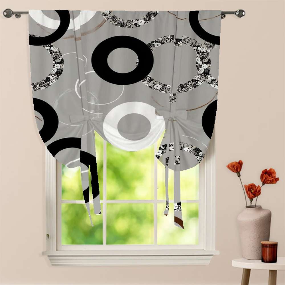 Abstract Circle Pattern Design Window Curtain for Living Room Roman ...