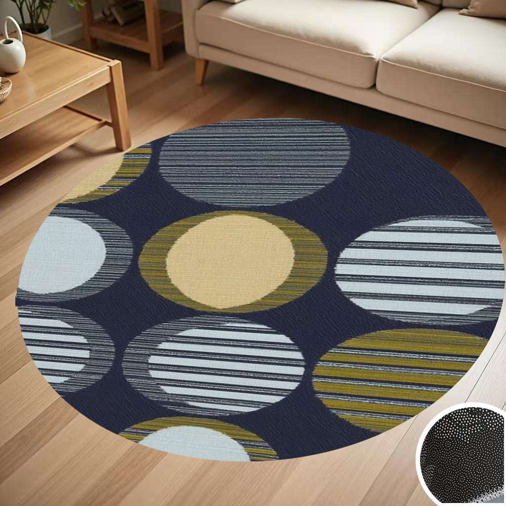 Abstract Circle Textile Design Round Carpet Living Room Bedroom Home ...