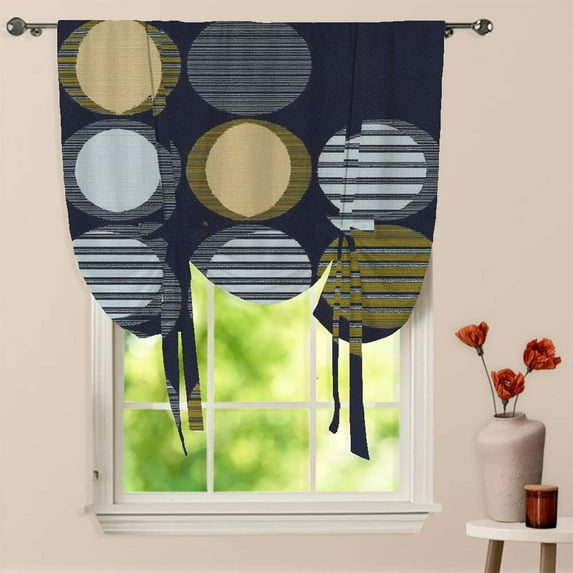 Abstract Circle Textile Design Window Curtain for Living Room Roman ...
