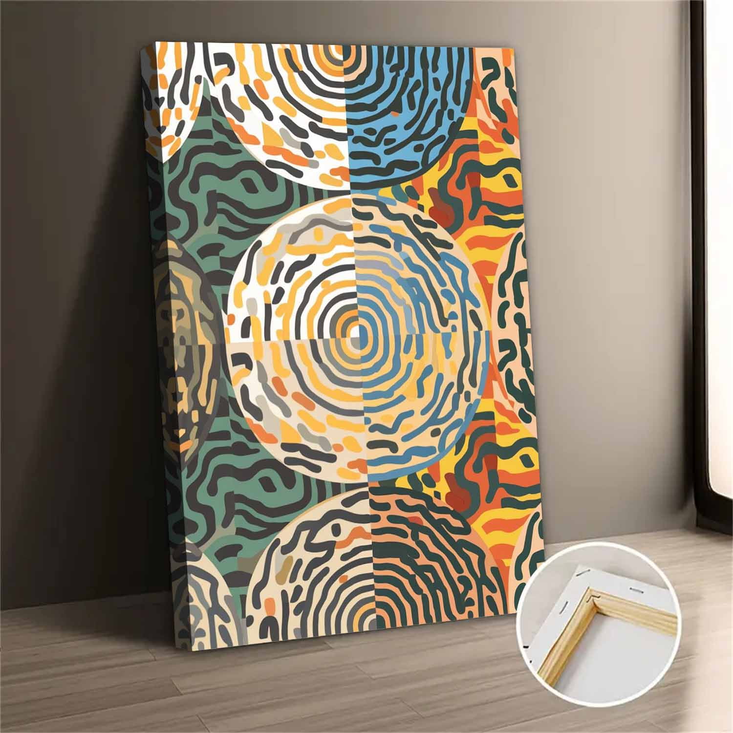 Abstract Circle Wall Art Canvas Painting For Living Room Bedroom Decor ...