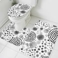 Abstract Circles Bathroom Rugs Set Modern Minimalist Gray Black Cobalt ...