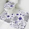 Abstract Circles Bathroom Rugs Set Modern Minimalist Purple Black ...