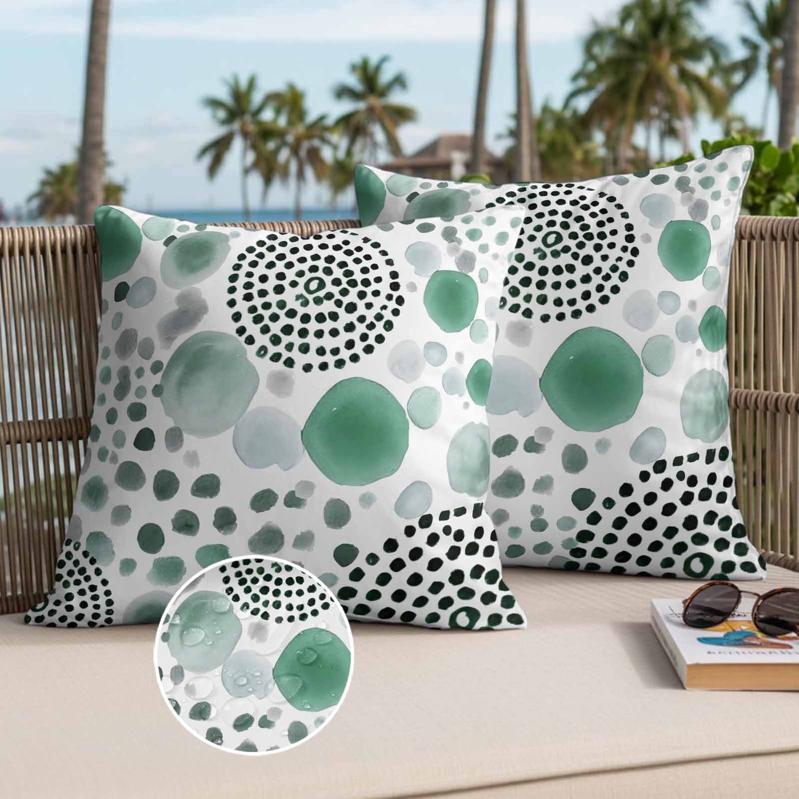 Abstract Circles Outdoor Waterproof Throw Pillow Covers Set of 2, 24 ...