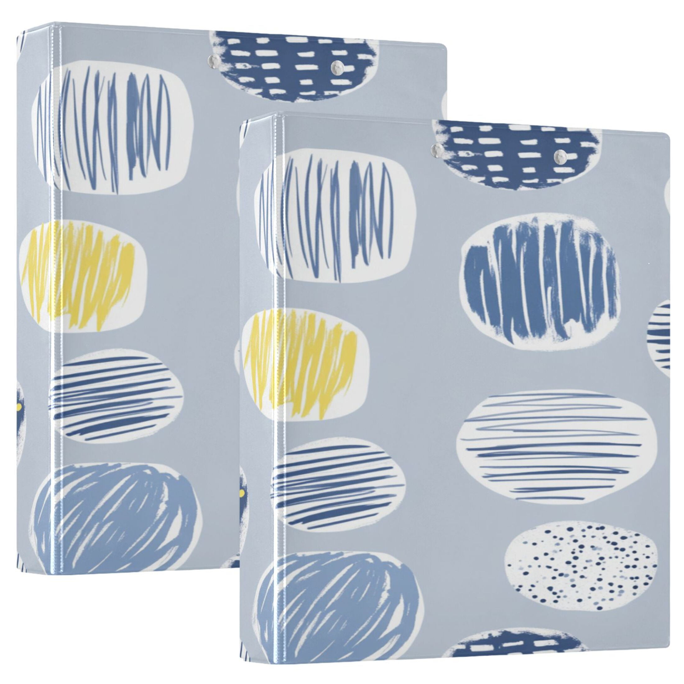 Abstract Circles with Stripes 12.4x10.6in PVC Round Ring Binder, D-Ring ...