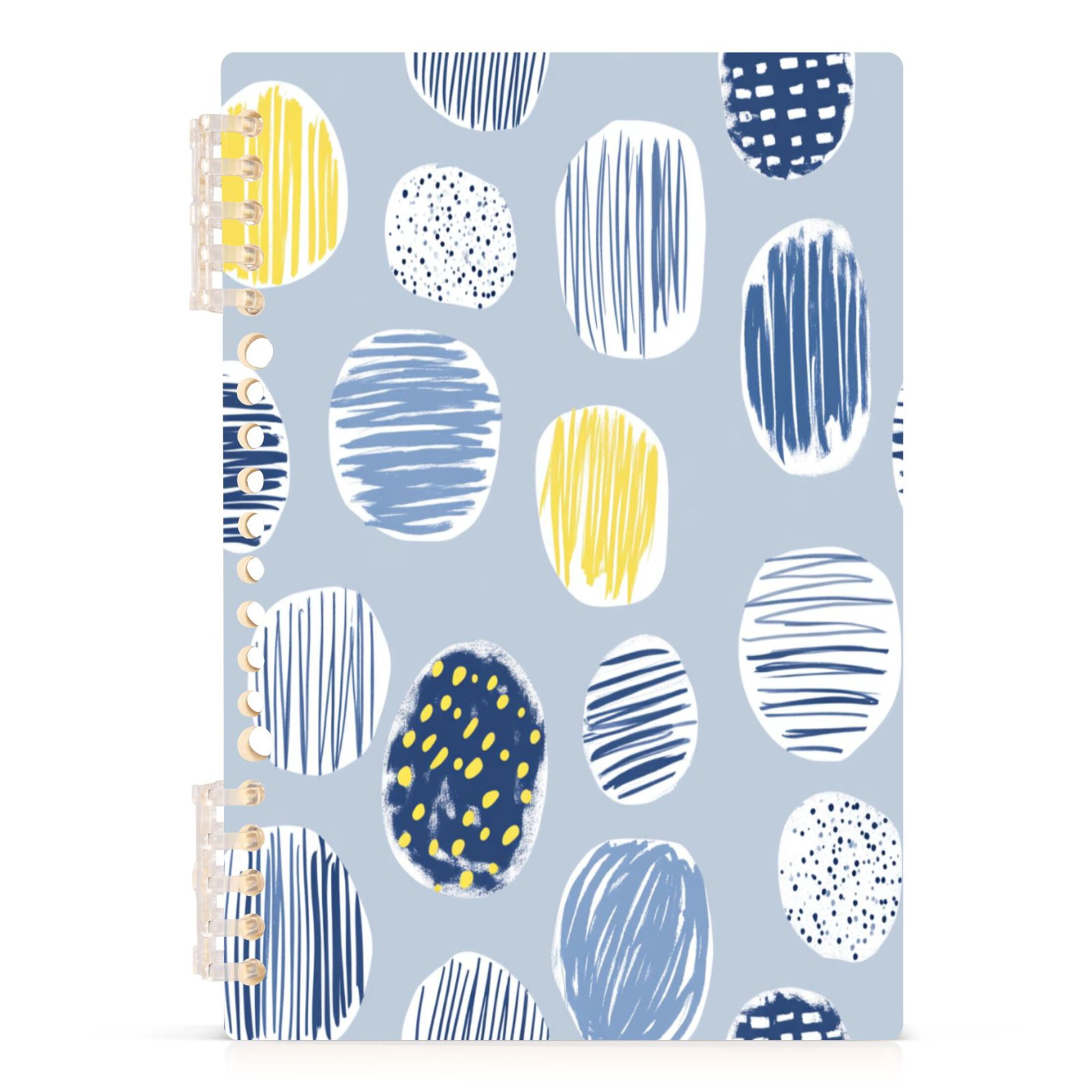Abstract Circles with Stripes A5 8.3x5.7in PP Notebook, Adjustable ...