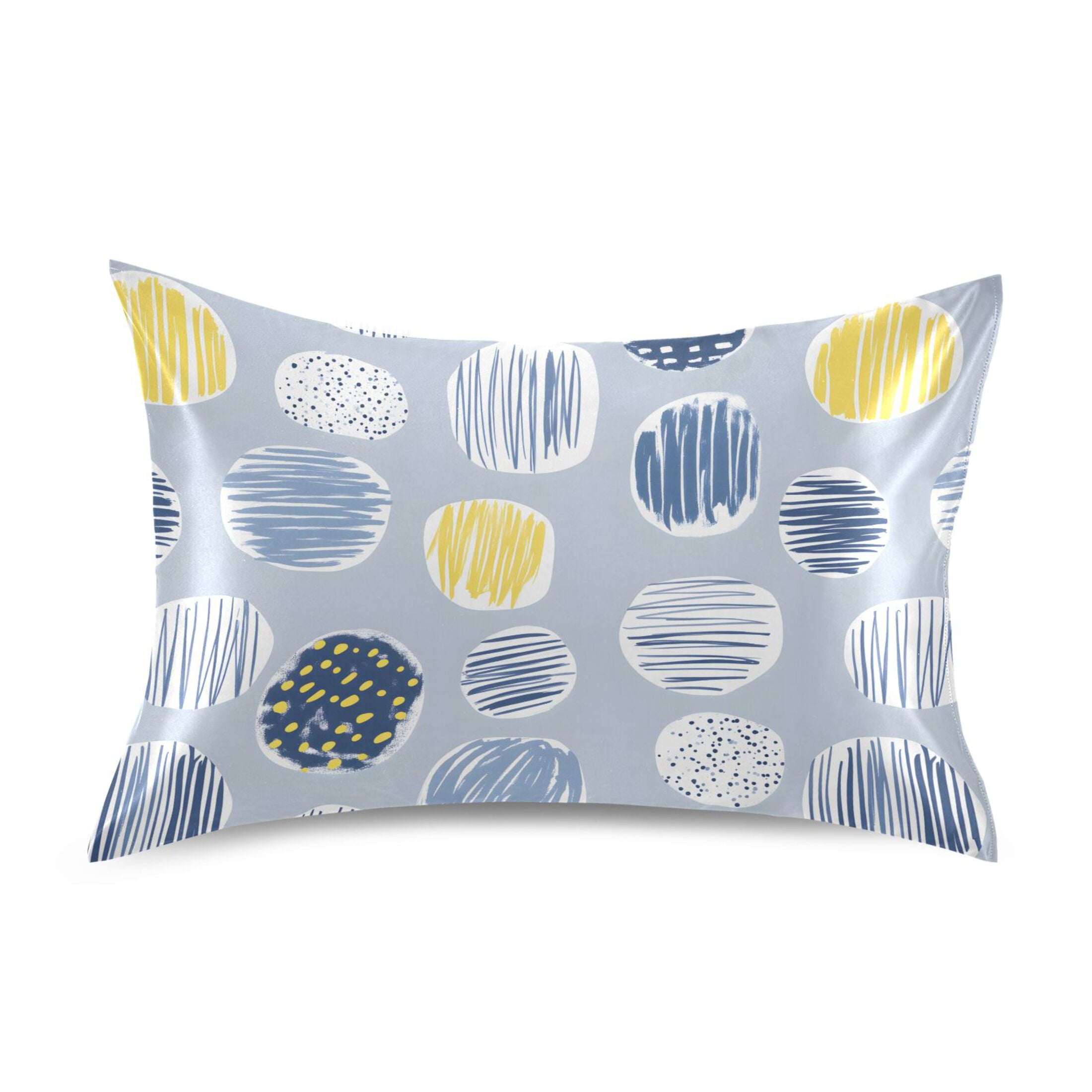 Abstract Circles with Stripes Pillowcase Queen Size Luxury Silky Soft ...