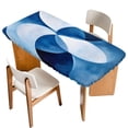 Abstract Circular Fitted Rectangle Tablecloth 24" x 50" White Blue ...