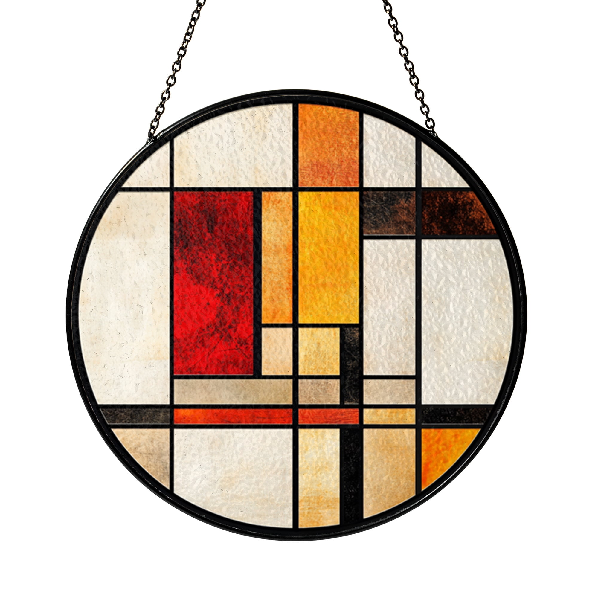 Abstract Circular Glass Suncatcher Window Hanging Modern Design ...