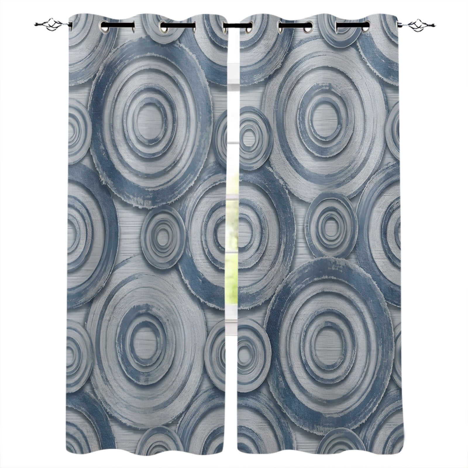 Abstract Circular Ripples Blackout Curtains for Bedroom/Living Room ...