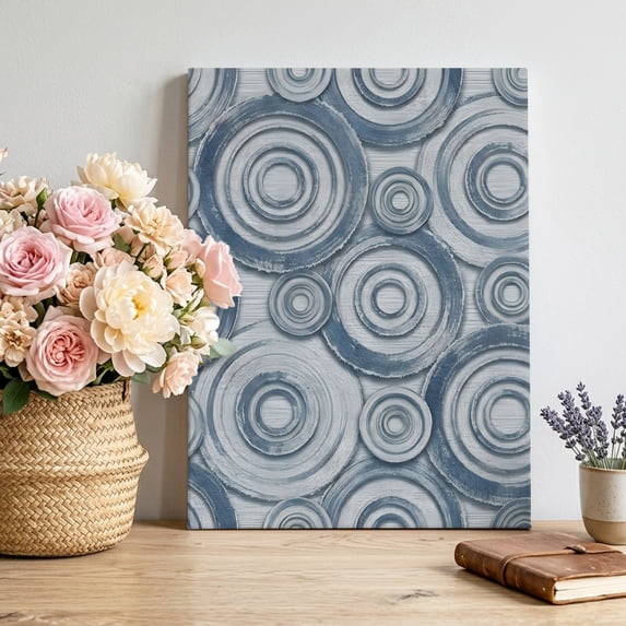 Abstract Circular Ripples Canvas Wall Art for Living Room, Artistic ...