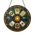 Abstract Circular Window Decor – Stained Glass Style Hanging Art ...