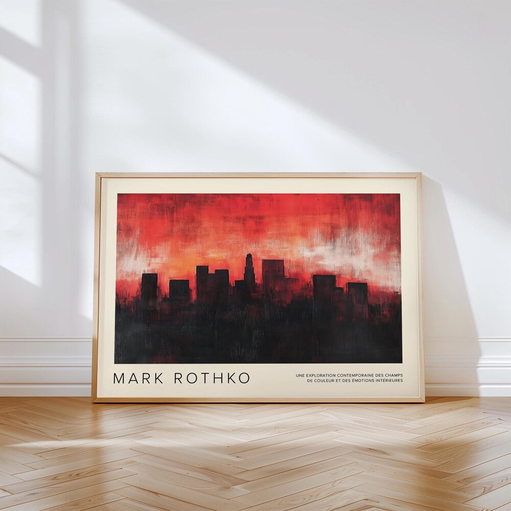 Abstract Cityscape Wall Art, Rothko Inspired Sunset Skyline Print ...