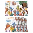 Abstract Cloud Cotton Linen Placemats Set of 12, Green Tree Flower Hand ...
