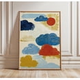 Abstract Cloud Poster Mid Century Modern Wall Art Colorful Sky ...
