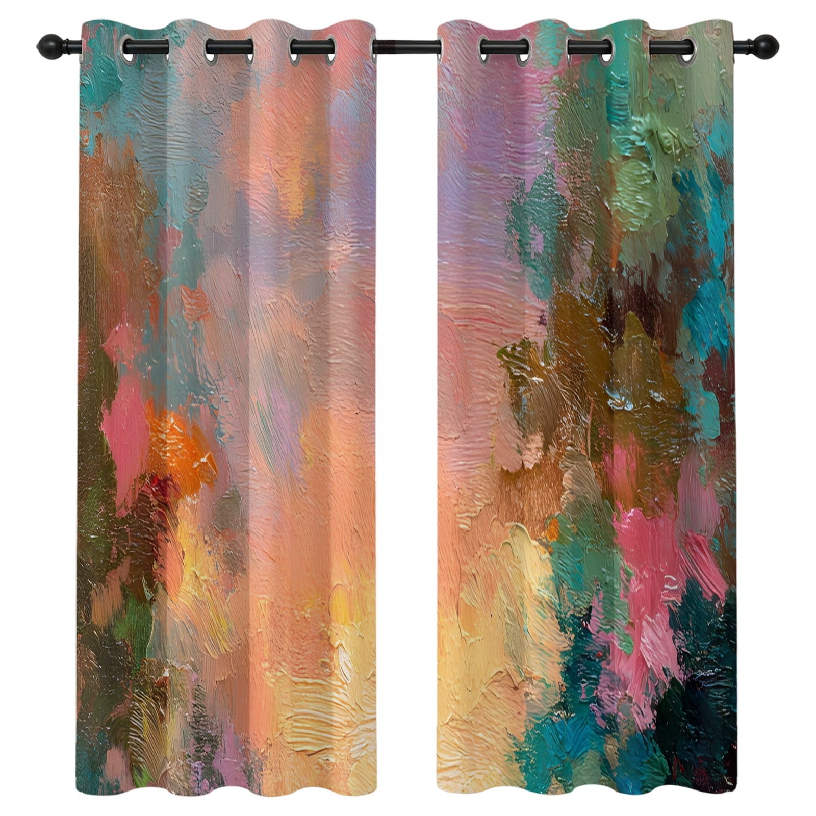 Abstract Clouds Blackout Curtains 63 Inches Long, Sky Landscape Oil ...
